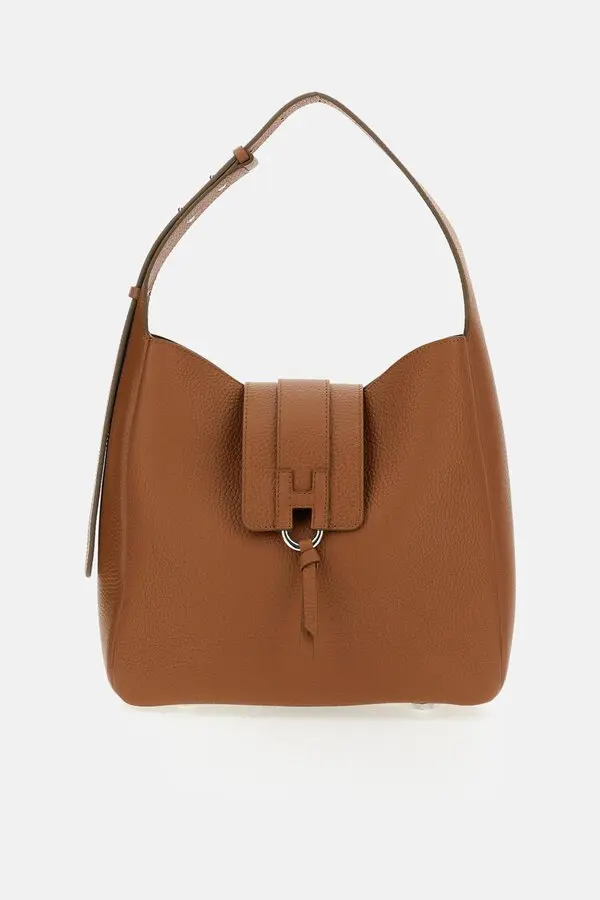 Hogan Vertical Hobo Bag - Beige