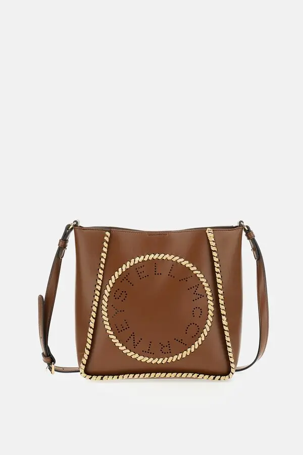 Stella McCartney Raffia Logo Crossbody Bag - Brown