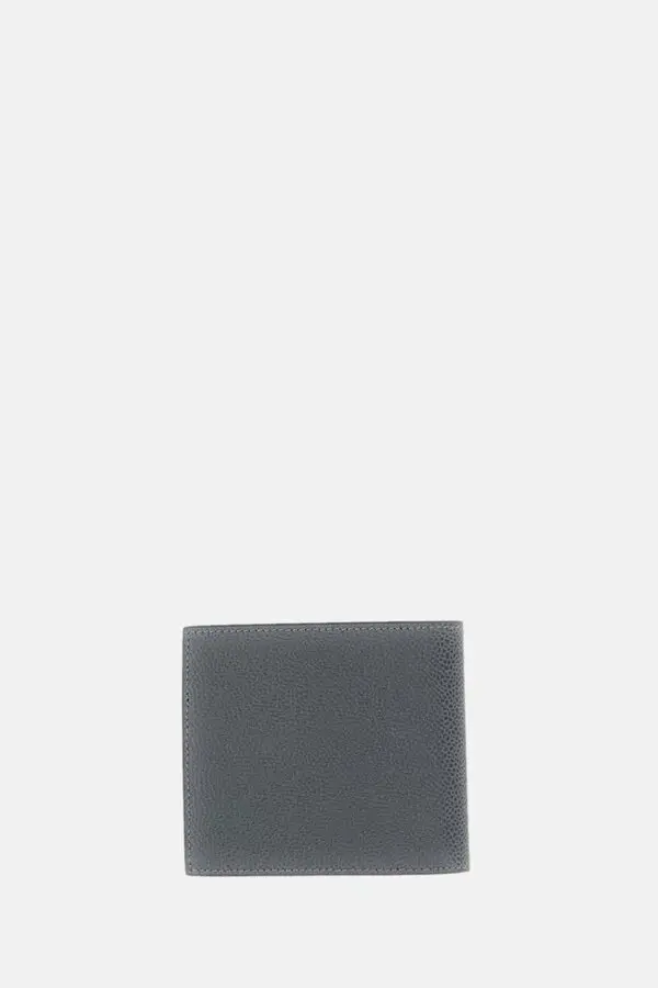 Thom Browne Billfold Leather Wallet - Grey