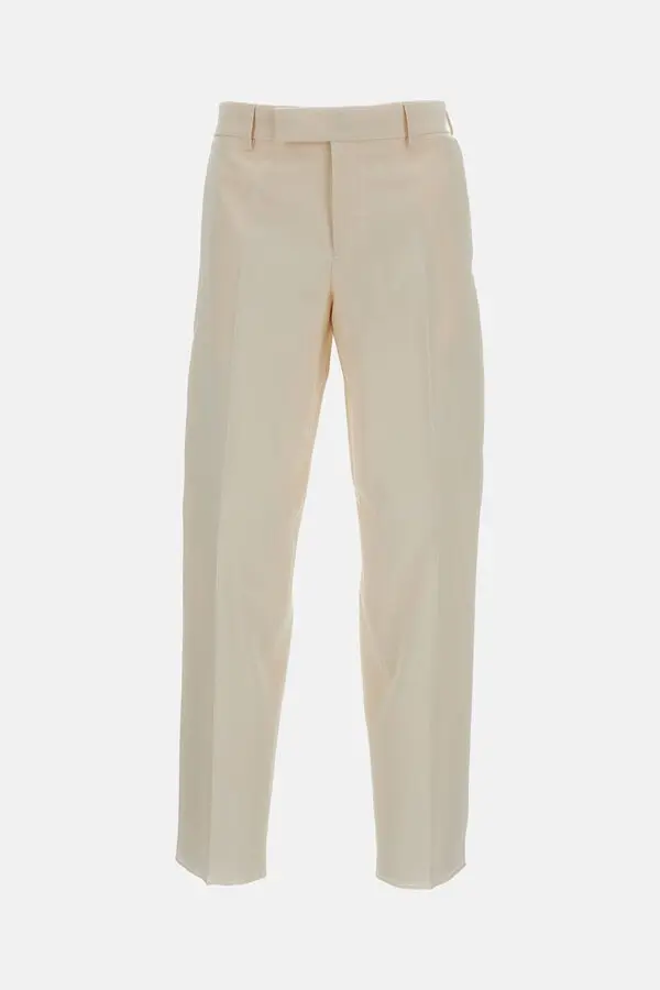 Fendi Wool Gabardine Tailored Trousers