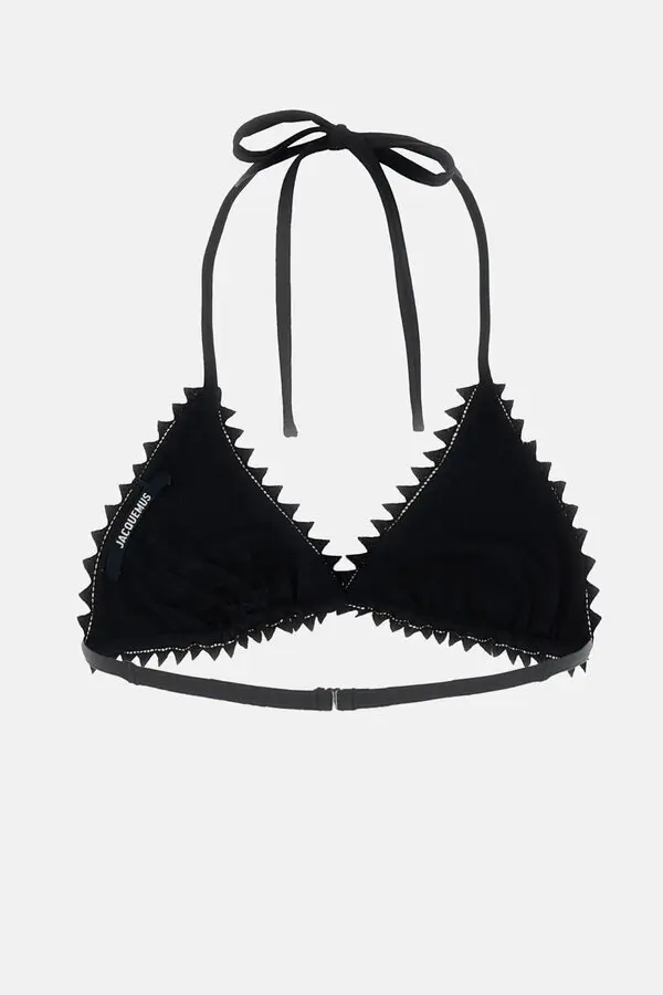 Jacquemus Picot Bikini Top - Black