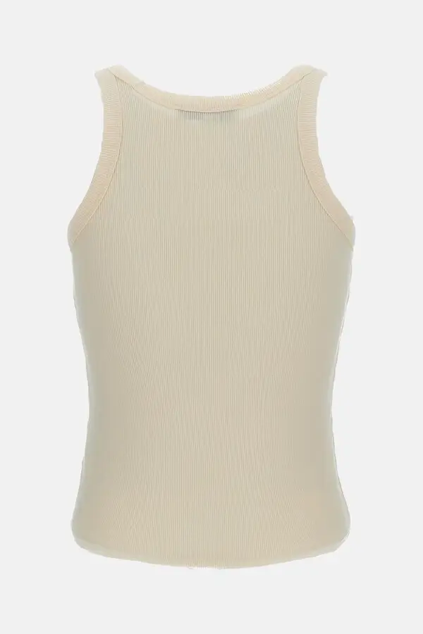 Maison Kitsuné Logo Sleeveless Top - Beige