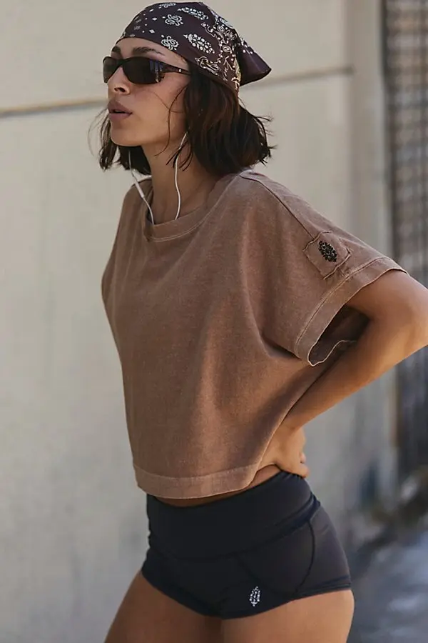 Free People Relaxed Fit Tee - Camel