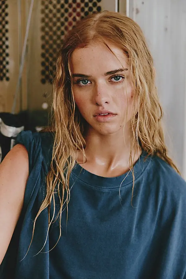 Free People Keep It Easy" Cropped Cotton T-shirt