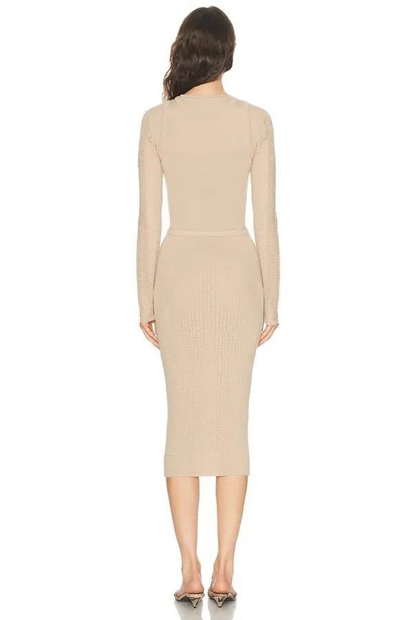 Acne Studios Kred Thin Rib Dress - Beige