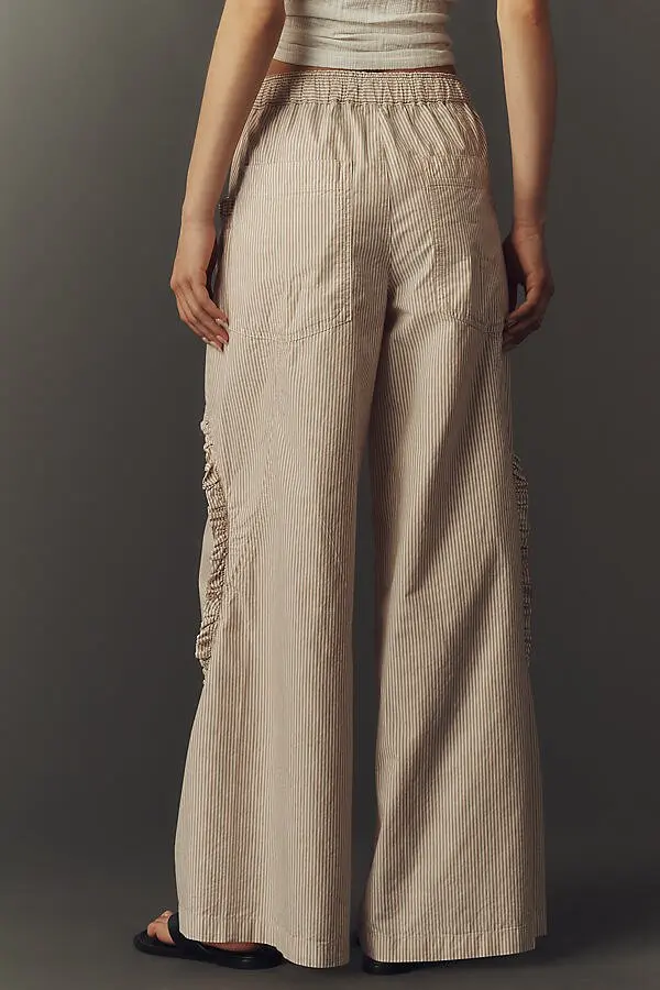 PILCRO Ruffle Wide-leg Pants