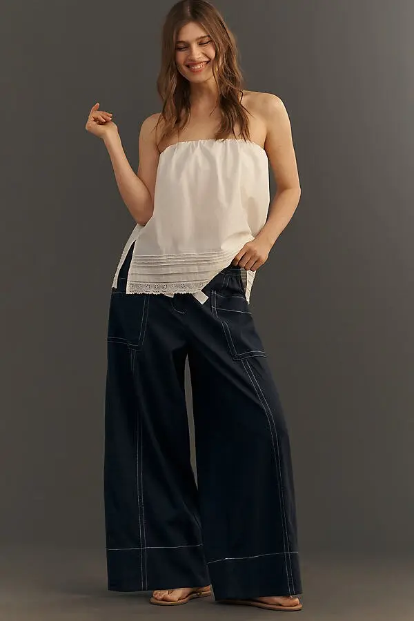 Maeve La Ponche Pull-on Pants - Maritime