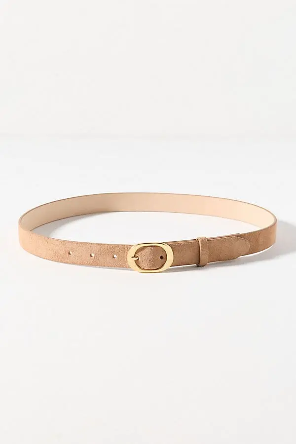 Rag & Bone Vera Oval Buckle Leather Belt - Sand