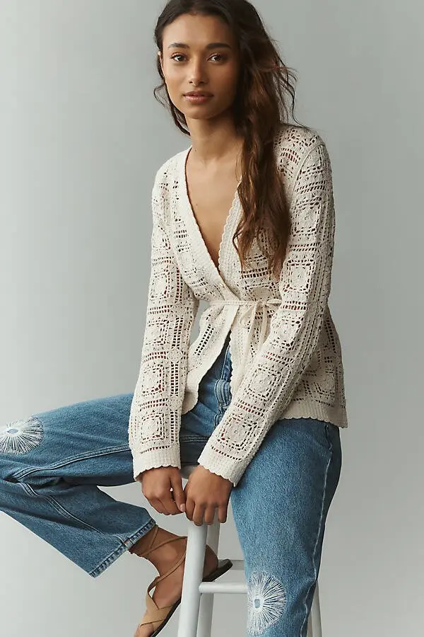 NVLT Crochet Knit Top Jacket