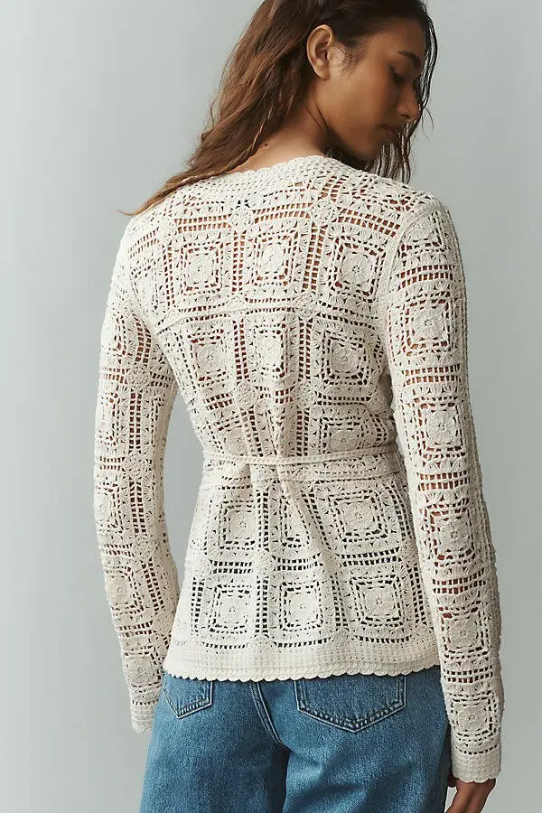 NVLT Crochet Knit Top Jacket