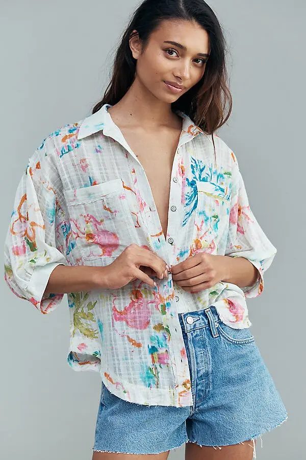 PILCRO Cotton Buttondown Shirt