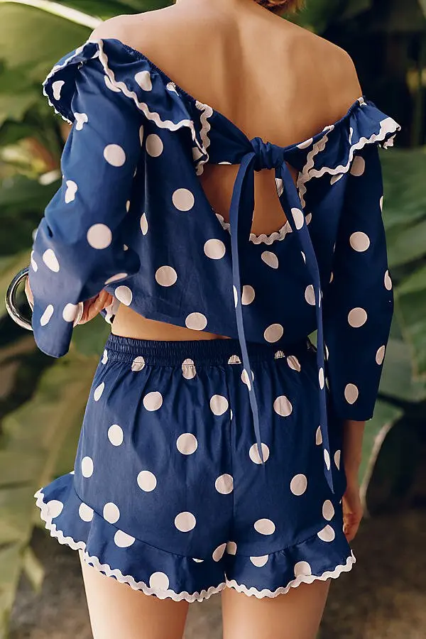 CELANDINE 100% Cotton Polka Dot Shorts