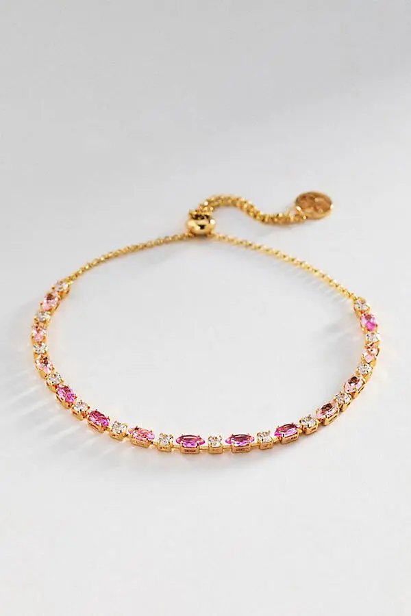 Maeve Crystal Tennis Bracelet - Pink