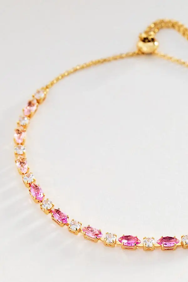 Maeve Crystal Tennis Bracelet - Pink