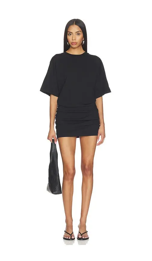 Enza Costa Short Sleeve Supima Curve Mini Dress - Black