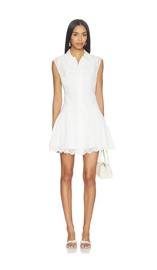 FRAME Embroidered Day Dress - White