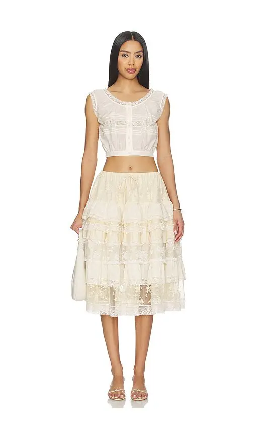 YUHAN WANG Lace Trimmed Button Blouse - Ivory