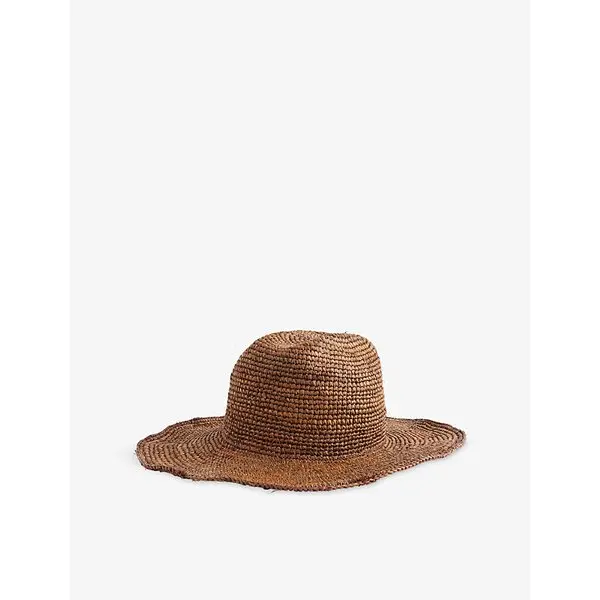 BOUTIQUE BONITA Western Raffia Cowboy Hat - Cocoa