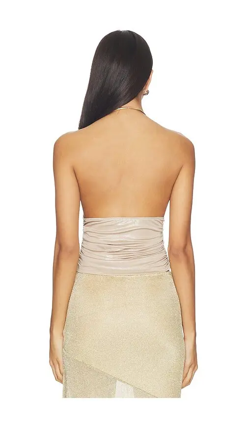 TIGER MIST Vianna Halterneck Top - Gold