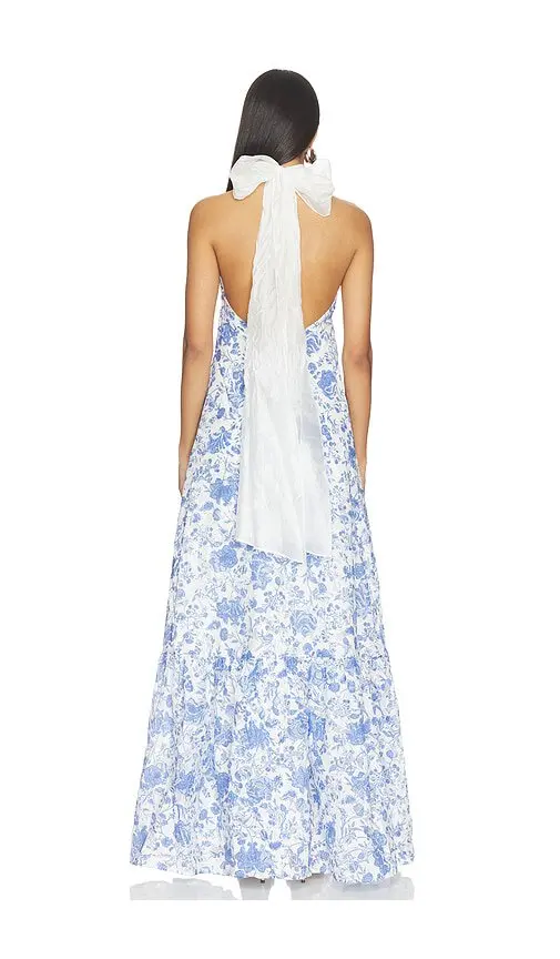 ELLIATT Elin Halter Gown - White & Blue