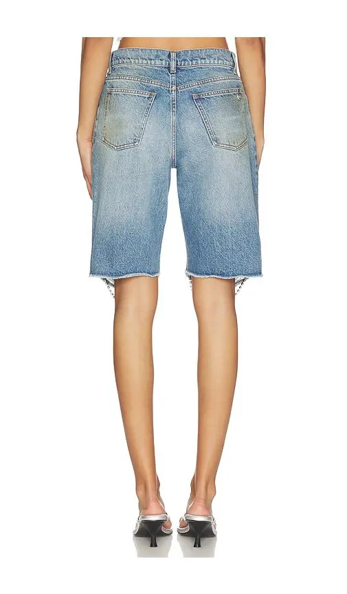 AREA Crystal Fray Jean Shorts