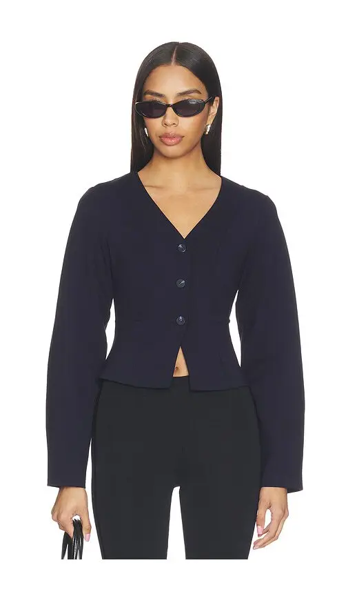 ALIGNE Doyer Ponte Top Button-down Shirt - Navy
