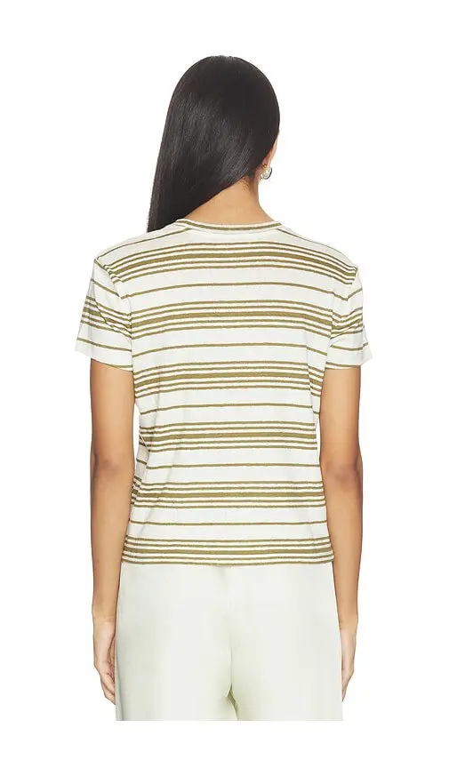 FRAME The Linen Baby Tee - Military Multi
