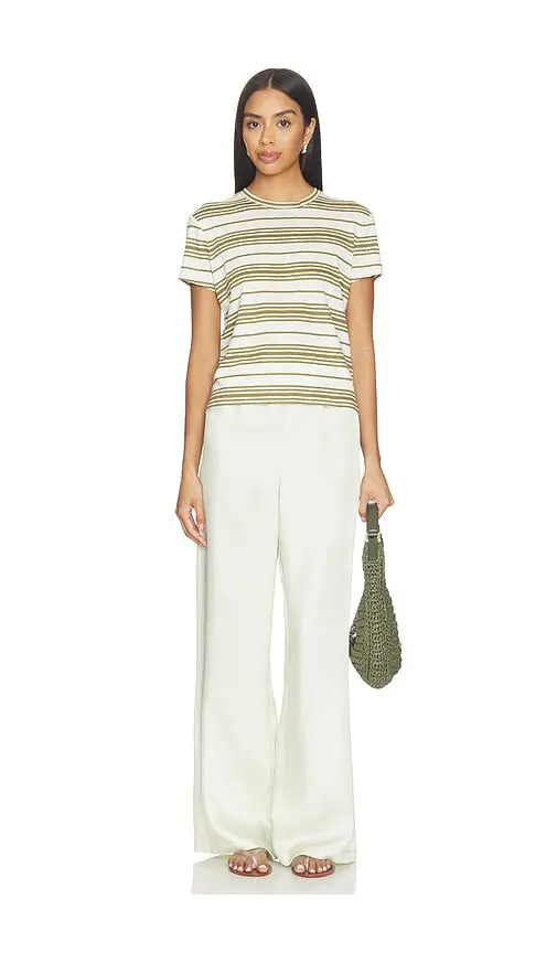 FRAME The Linen Baby Tee - Military Multi
