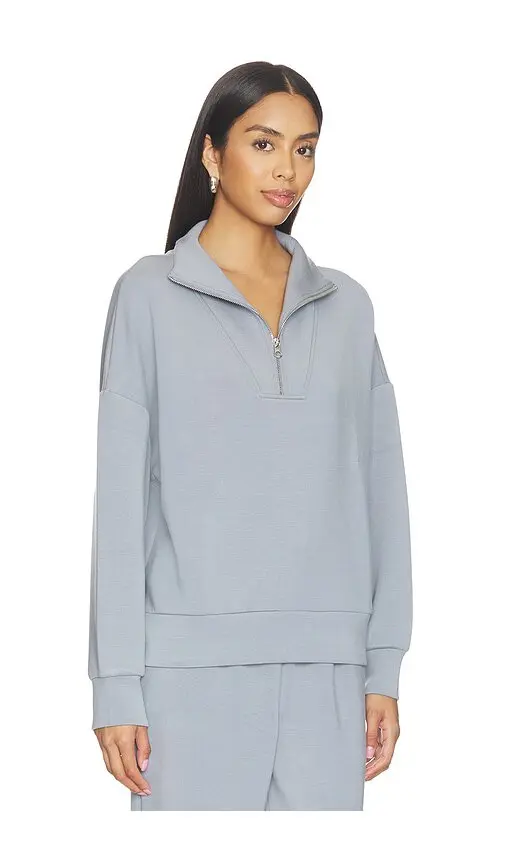 Varley Hawley Half Zip Sweatshirt - Wind Blue