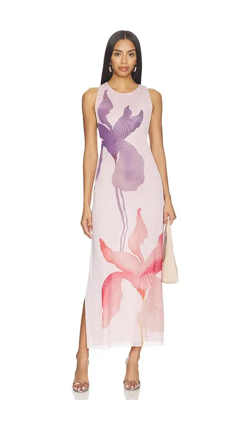 VIX PAULA HERMANNY Twist Long Cover Up Dress In Mauve - Multi