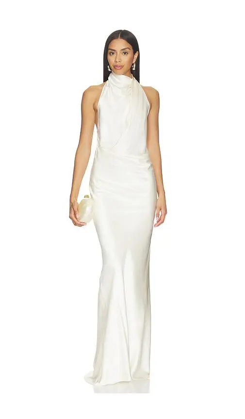 THE SEI Halter Drape Gown