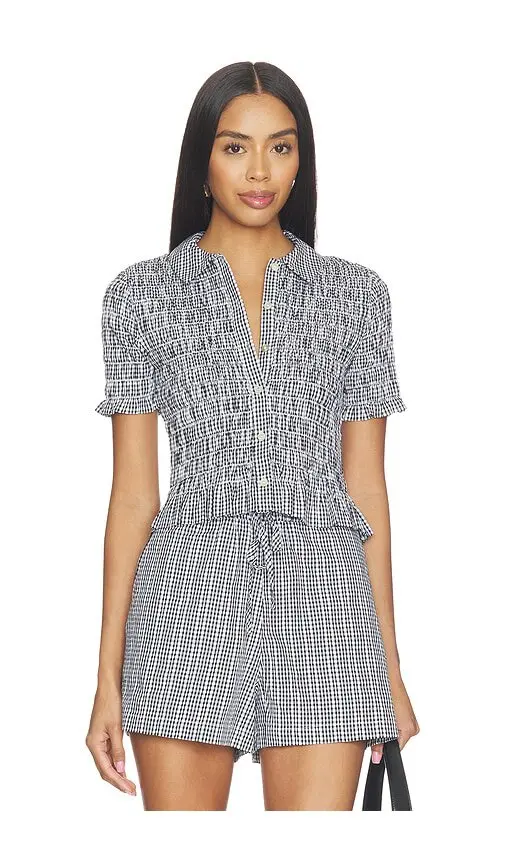 Rails Alton Smocked Button-down Top