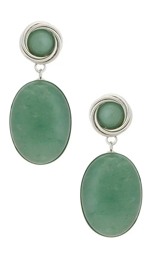 JENNIFER BEHR Ruthie Earrings In Mint - Aventurine