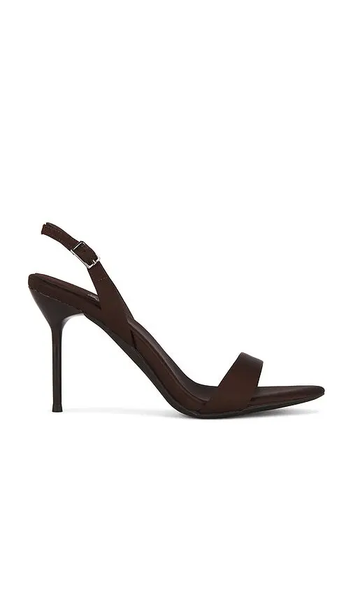 Jeffrey Campbell Go Getter Stiletto Sandal - Coffee Satin
