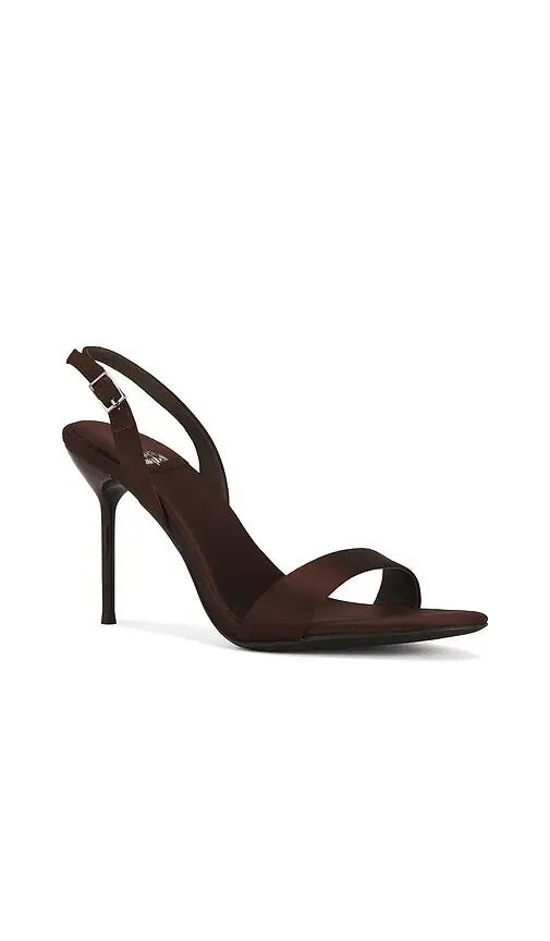 Jeffrey Campbell Go Getter Stiletto Sandal - Coffee Satin