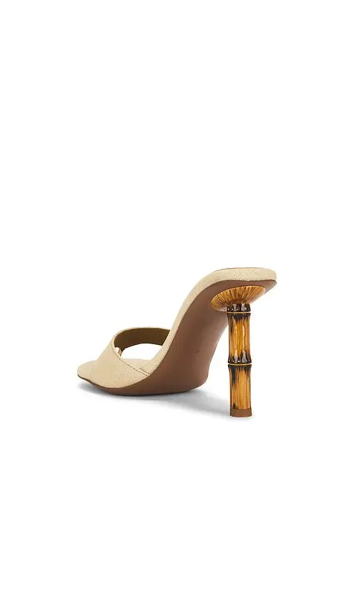 Jeffrey Campbell Linette Sculptural Heel Sandal - Beige Canvas