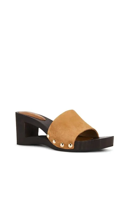 Jeffrey Campbell Sculptural Wedge Sandal - Camel Suede