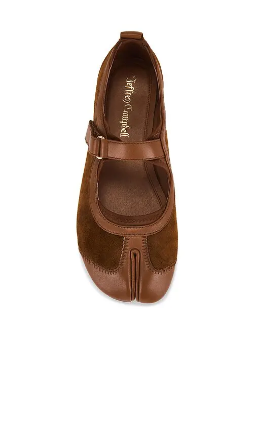 Jeffrey Campbell Thalion Mary Jane Flats - Tan Combo