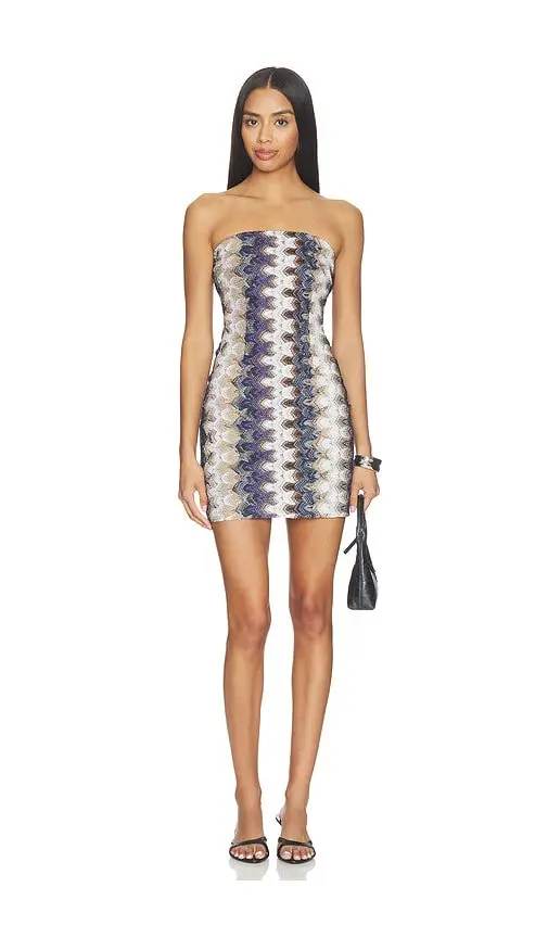 Missoni Sleeveless Short Dress - Multi Blue & White