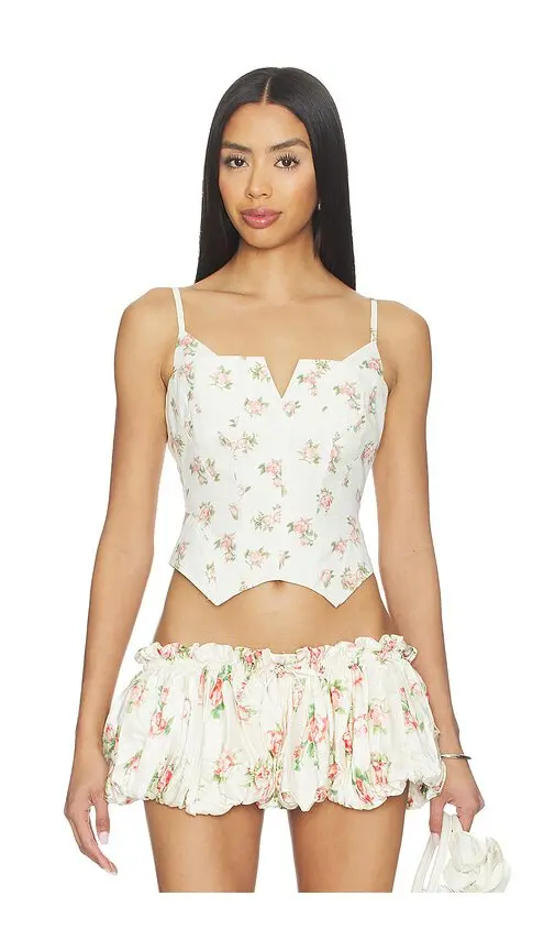 YUHAN WANG Bustier Top - Rose Print