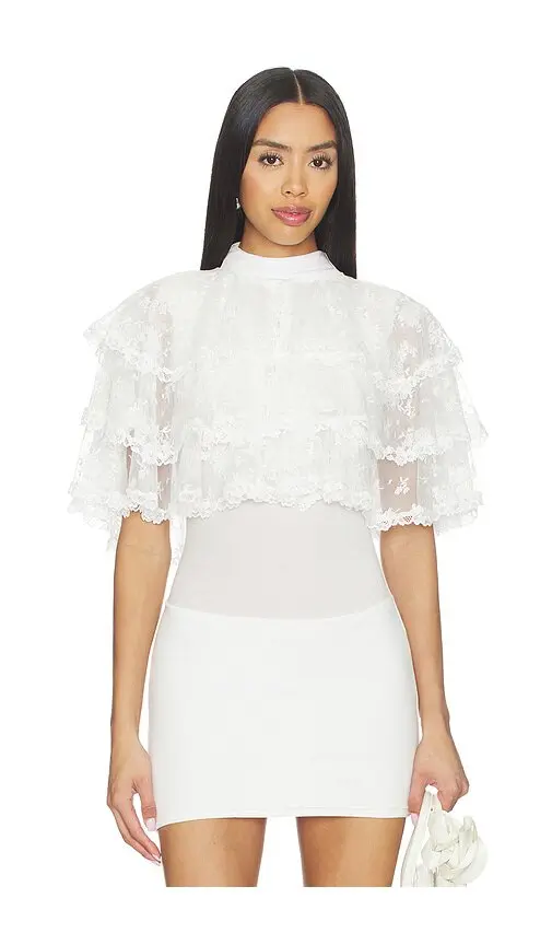 YUHAN WANG Shell Button Lace Bolero