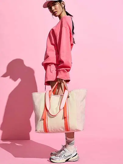 Victoria's Secret Canvas Carryall Beach Tote Bag