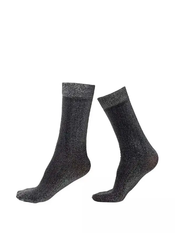 Swedish Stockings Ines Shimmery Semi-sheer Socks - Black