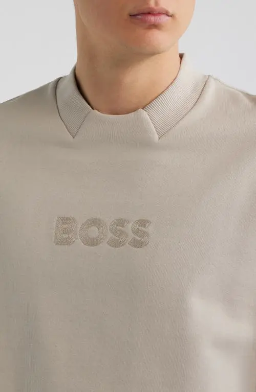BOSS Cotton French Terry Crewneck Sweatshirt