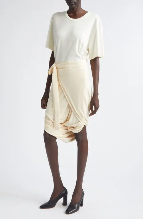 LEMAIRE Draped Crepe Jersey Wrap Skirt - Cream