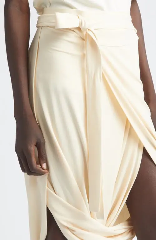 LEMAIRE Draped Crepe Jersey Wrap Skirt - Cream