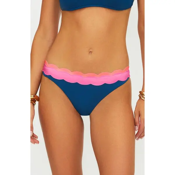 Beach Riot Fay Scallop Bikini Bottoms - Seashell Isle Colorblock