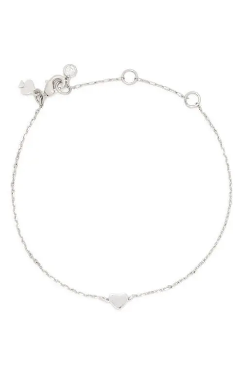 Kate Spade New York Heart Charm Chain Bracelet - Silver