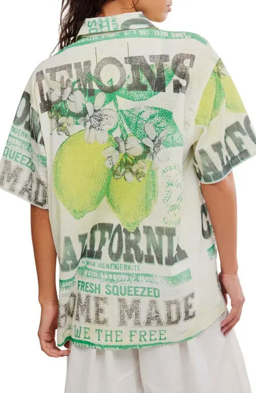 Free People Fresh Squeezed Cotton Button-up Shirt - Citrus Fade