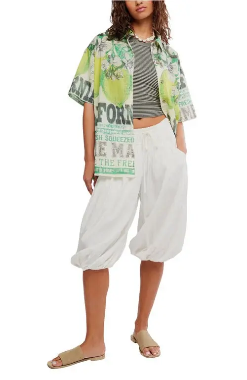 Free People Fresh Squeezed Cotton Button-up Shirt - Citrus Fade